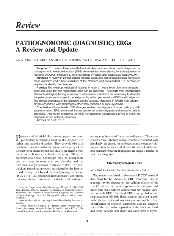 (PDF) PATHOGNOMONIC (DIAGNOSTIC) ERGs A Review and Update | Ajoy ...