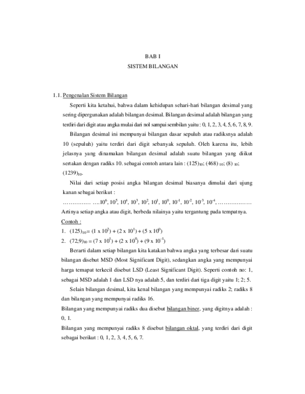 (PDF) SISTEM BILANGAN