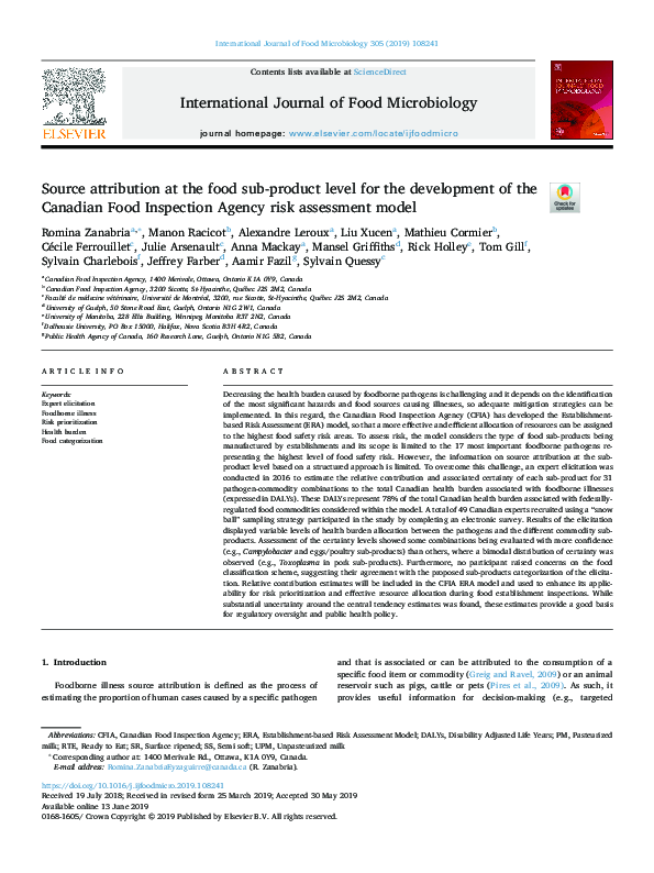 (PDF) Source attribution at the food sub-product level for the ...