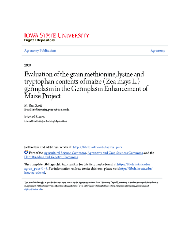 (PDF) Evaluation of the grain methionine, lysine and tryptophan ...
