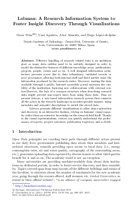 (PDF) Labman: A Research Information System to Foster Insight Discovery Through Visualizations