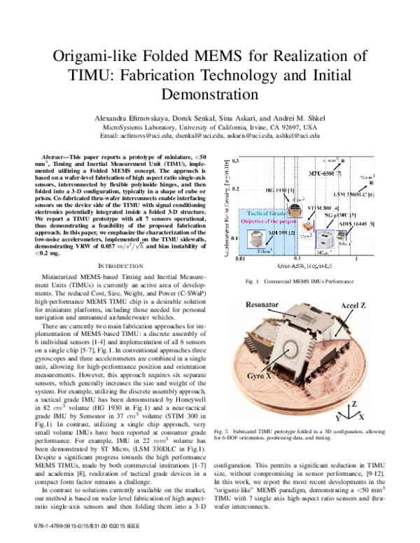(PDF) Origami-like folded mems for realization of TIMU: fabrication ...