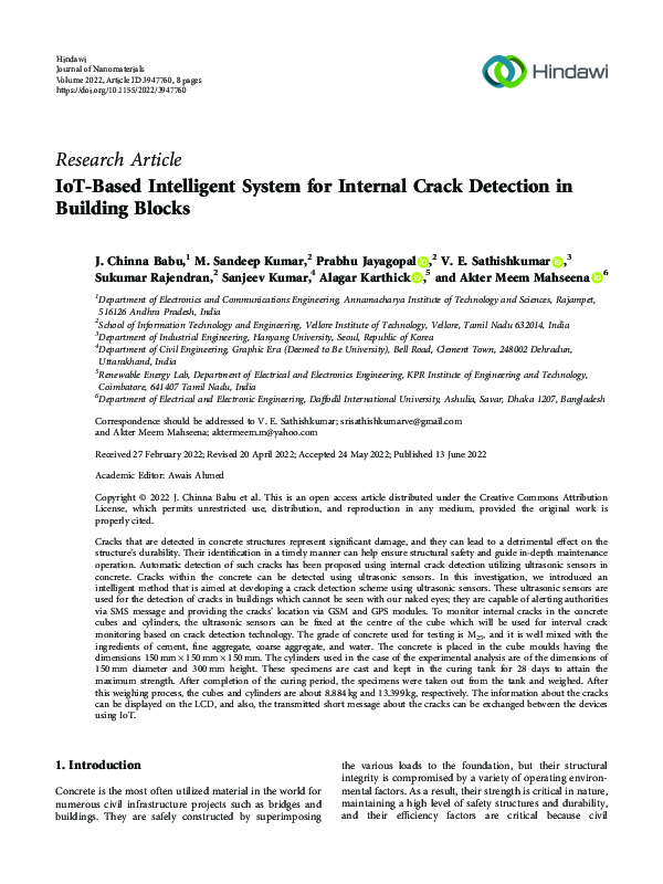 (PDF) IoT-Based Intelligent System for Internal Crack Detection in Building Blocks