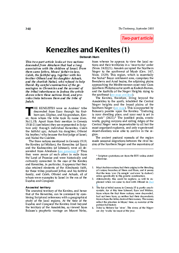 (PDF) Kenezites and Kenites 1