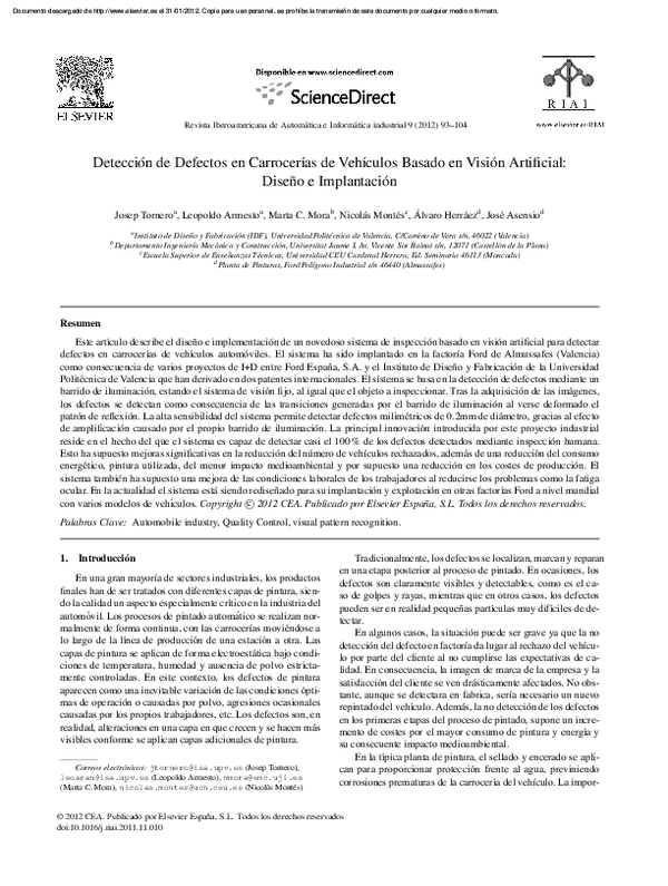 (PDF) Defect detection system for car bodies based on artificial vision ...