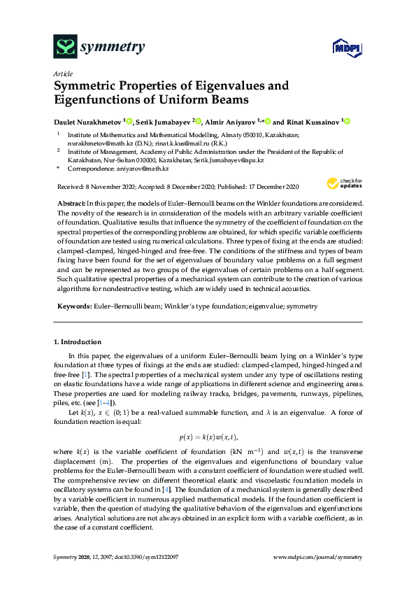 (PDF) Symmetric Properties of Eigenvalues and Eigenfunctions of Uniform ...