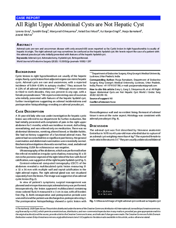 (PDF) All Right Upper Abdominal Cysts are Not Hepatic Cyst | Dr Anand ...
