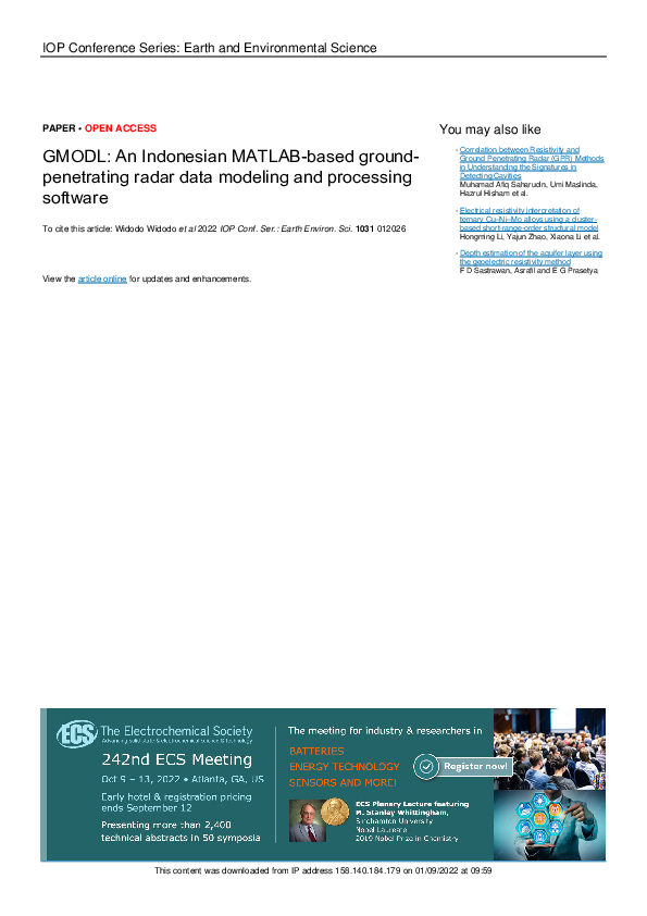 (PDF) GMODL: MATLAB-free GPR Data Modeling Software Development