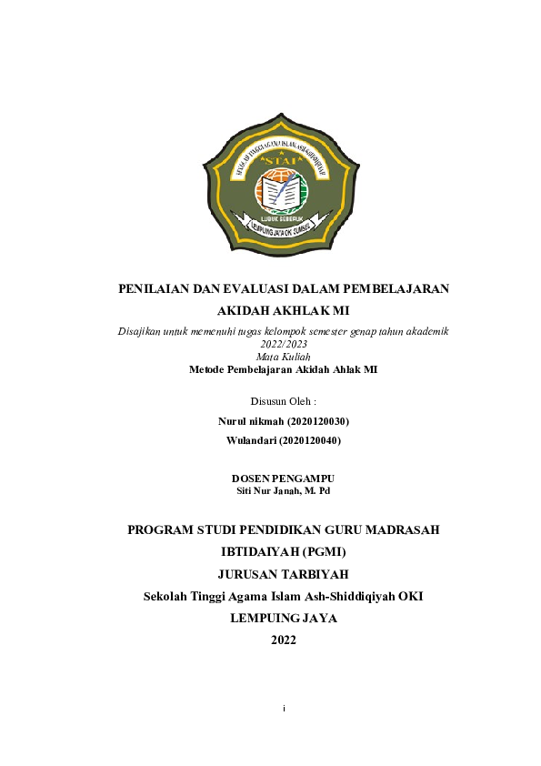 (DOC) PENILAIAN DAN EVALUASI DALAM PEMBELAJARAN (DOC) PENILAIAN DAN EVALUASI DALAM PEMBELAJARAN