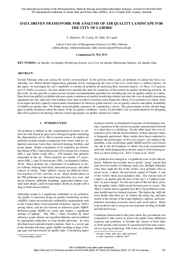 (PDF) Data Driven Framework for Analysis of Air Quality Landscape for ...
