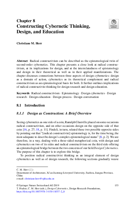 (PDF) Constructing Cybernetic Thinking, Design, and Education