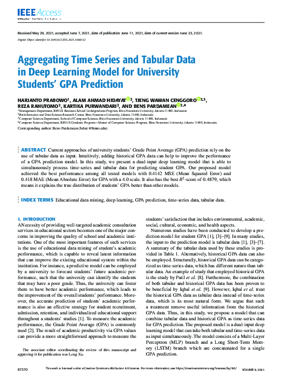 (PDF) Aggregating Time Series and Tabular Data in Deep Learning Model for University Students ...