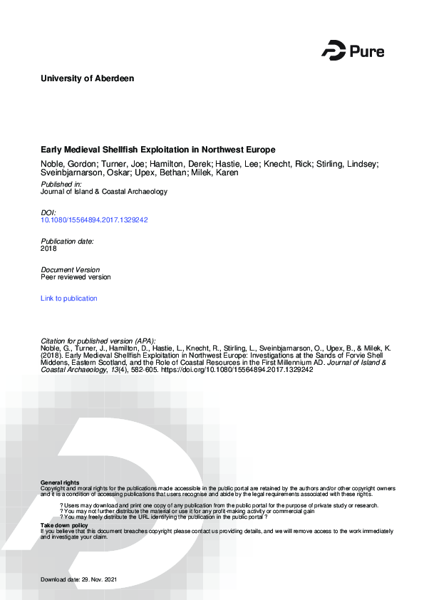 (PDF) University of Aberdeen Early Medieval Shellfish Exploitation in ...