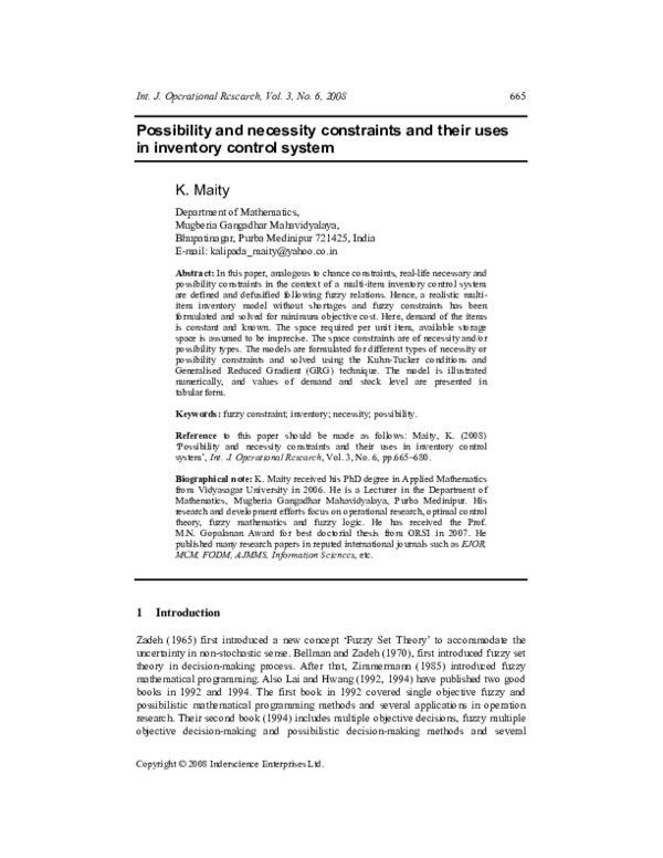 (PDF) Possibility and necessity constraints and their defuzzification—A multi-item production ...