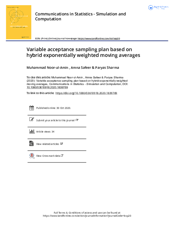 (PDF) Variable acceptance sampling plan based on hybrid exponentially weighted moving averages