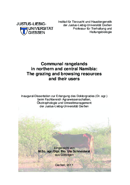 (PDF) Communal rangelands in northern and central Namibia : the grazing ...