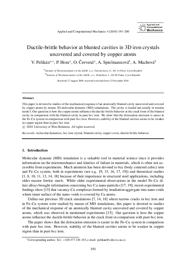(PDF) Ductile-brittle behavior at blunted cavities in 3D iron crystals ...