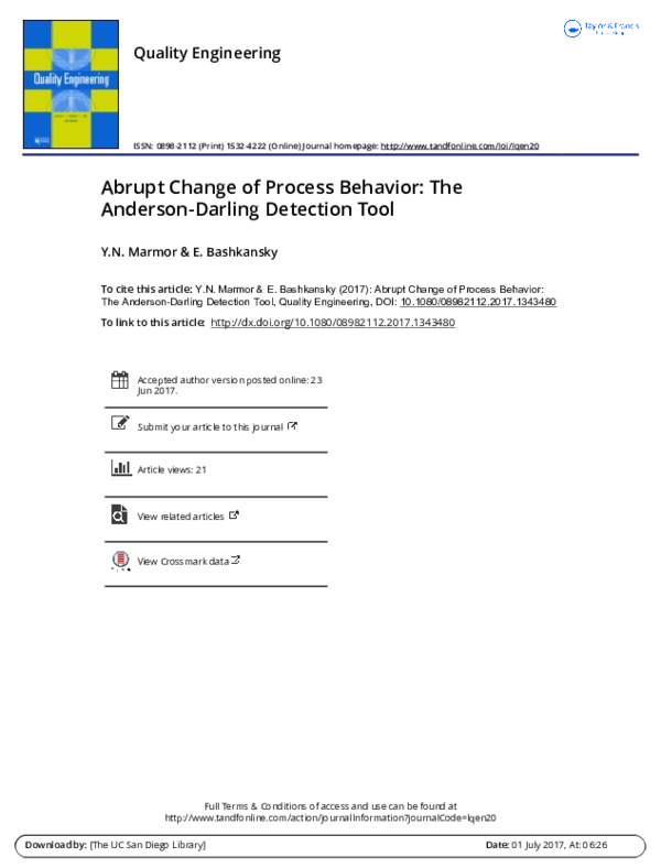 (PDF) Abrupt change of process behavior: The Anderson-Darling detection tool