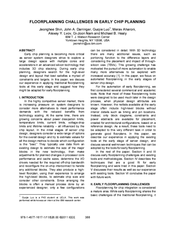 (PDF) Floorplanning challenges in early chip planning