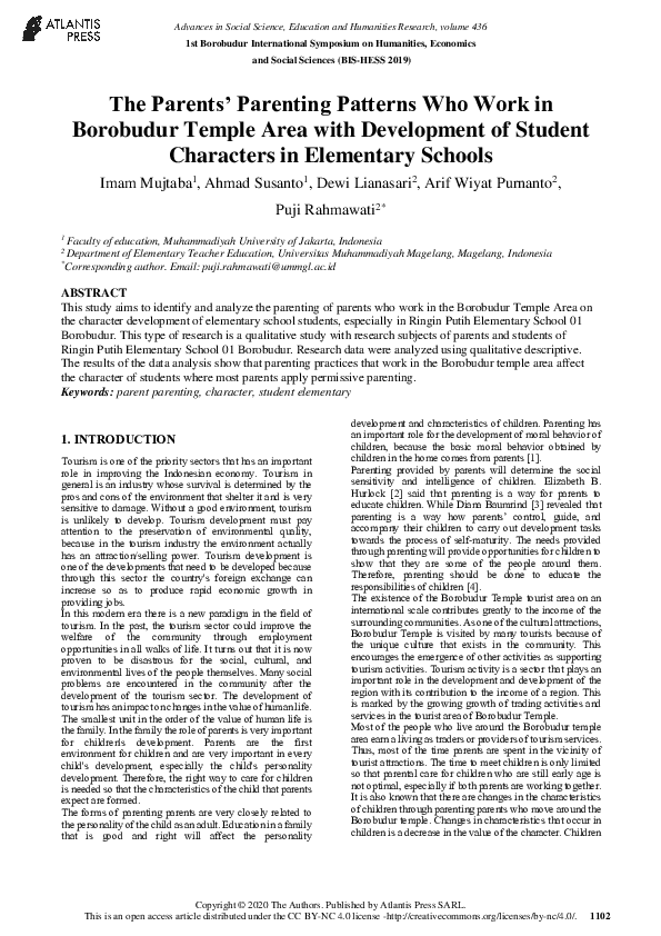 (PDF) The Parents’ Parenting Patterns Who Work in Borobudur Temple Area ...