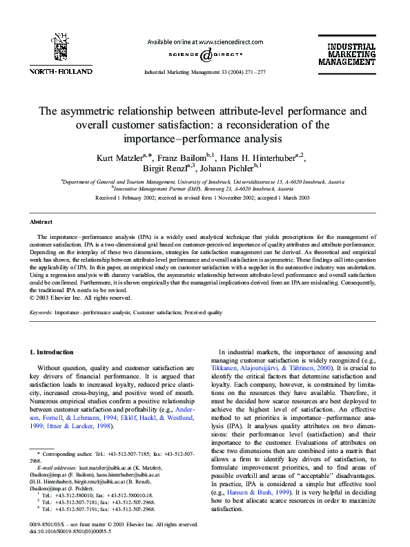 (PDF) The asymmetric relationship between attribute-level performance ...