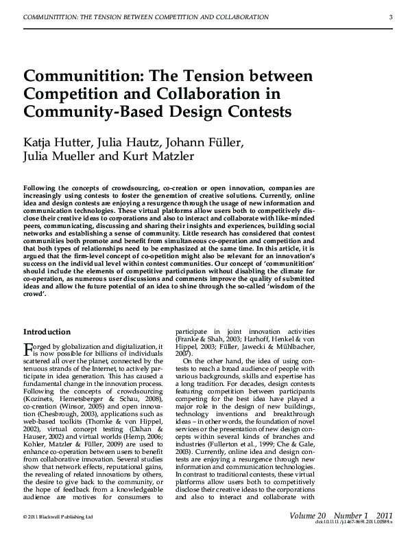 (PDF) Communitition: The Tension between Competition and Collaboration ...