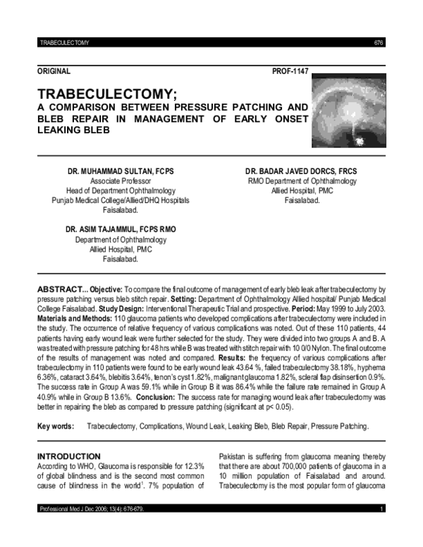 (PDF) Trabeculectomy | Muhammad Sultan - Academia.edu