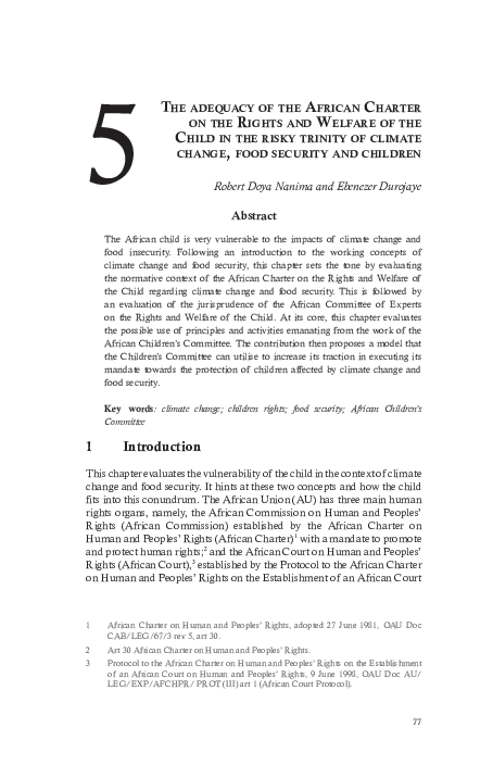 (PDF) The adequacy of the African charter on the Rights and Welfare of ...