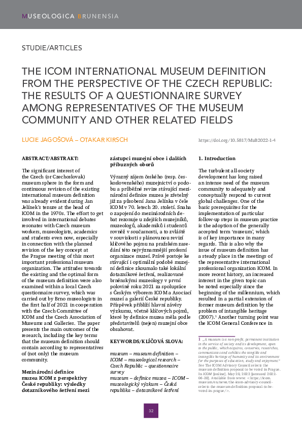 (PDF) The ICOM International museum definition from the perspective of ...