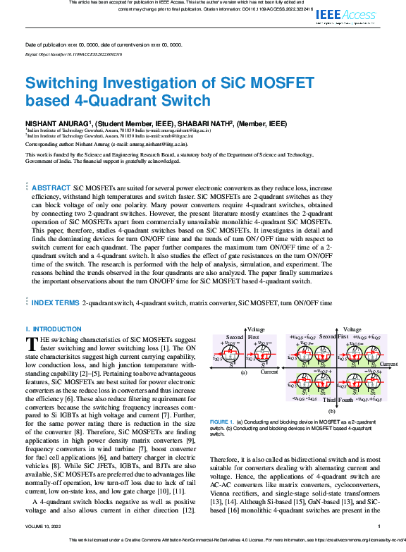 (PDF) Switching Investigation of SiC MOSFET based 4-Quadrant Switch