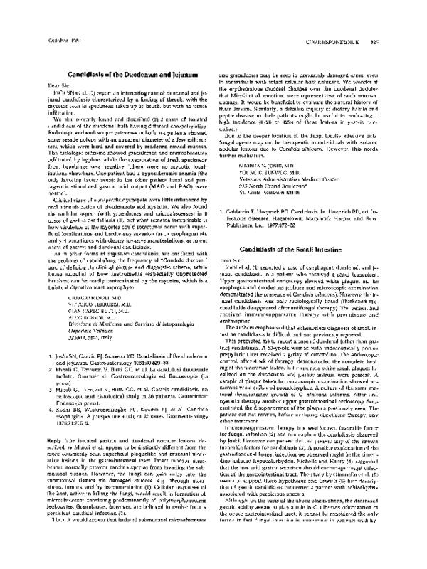 (PDF) Candidiasis of the small intestine