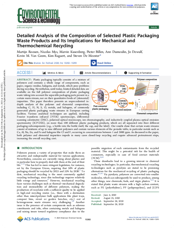 (PDF) Detailed Analysis of the Composition of Selected Plastic ...