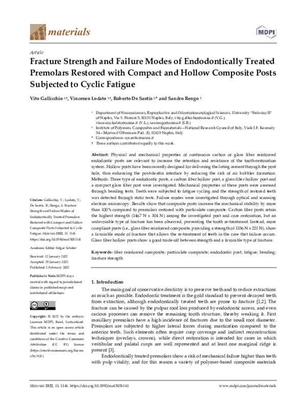 (PDF) Fracture Strength and Failure Modes of Endodontically Treated ...