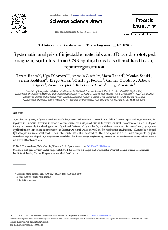(PDF) Systematic Analysis of Injectable Materials and 3D Rapid ...