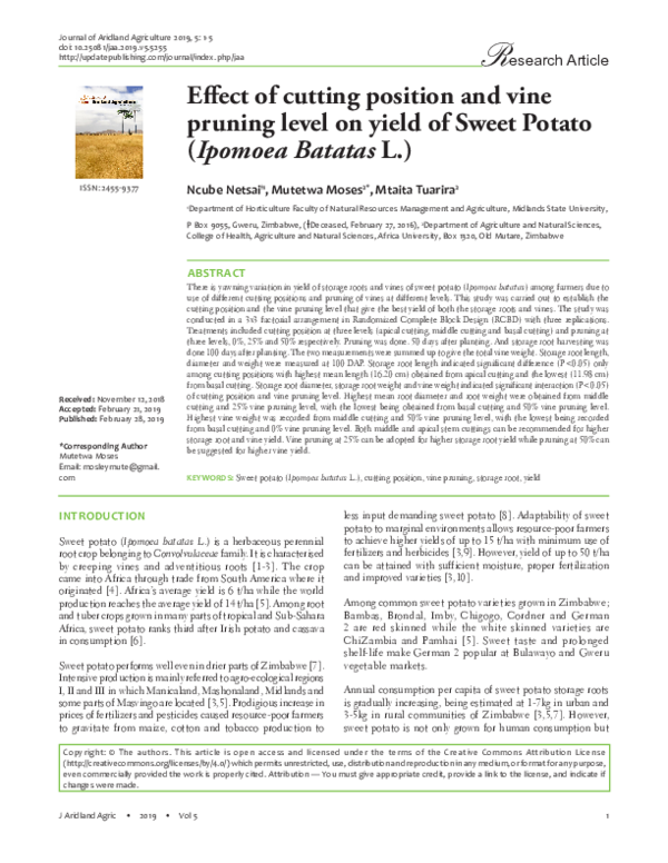 (PDF) Effect of cutting position and vine pruning level on yield of ...