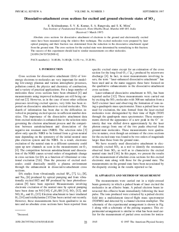 Pdf Dissociative Attachment Cross Sections For Excited And Ground