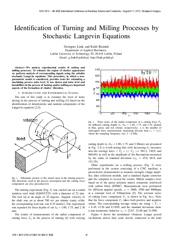 (PDF) Identification of turning and milling processes by stochastic ...