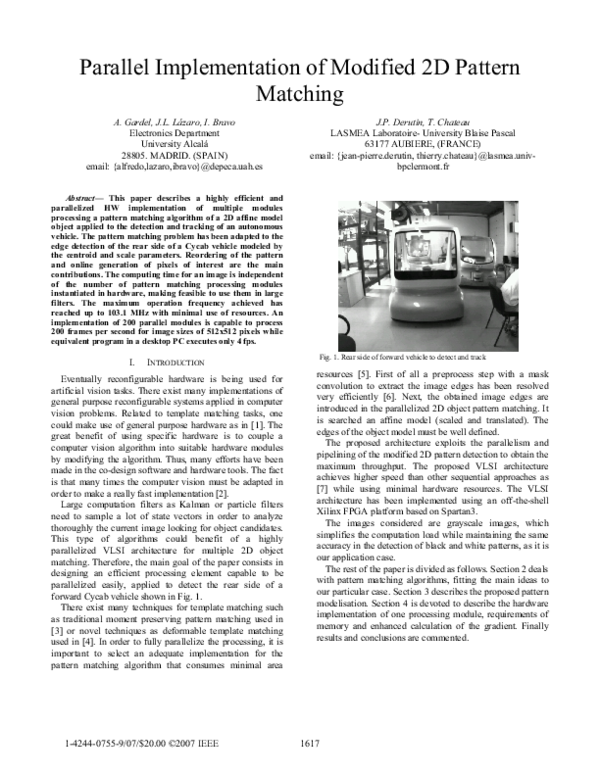 (PDF) Parallel Implementation of Modified 2D Pattern Matching | Ignacio ... (PDF) Parallel Implementation of Modified 2D Pattern Matching | Ignacio ...