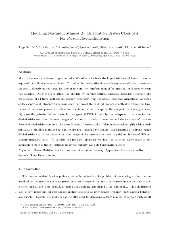 Pdf Modeling Feature Distances By Orientation Driven Classifiers For
