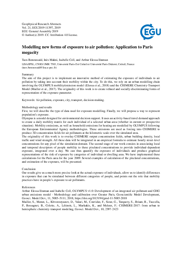 (PDF) Modelling new forms of exposure to air pollution: Application to ...