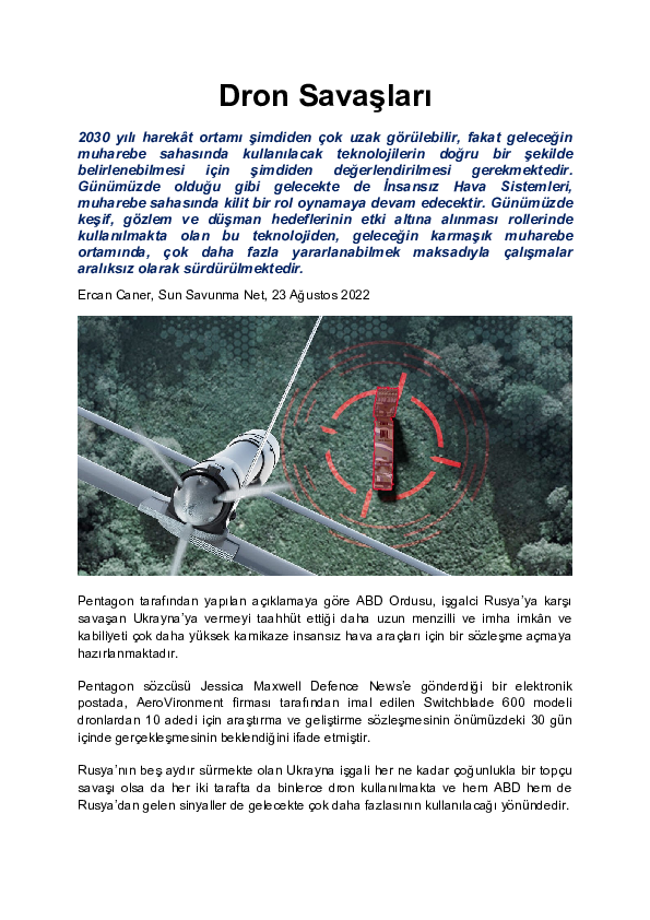 (DOC) Dron Savaşları