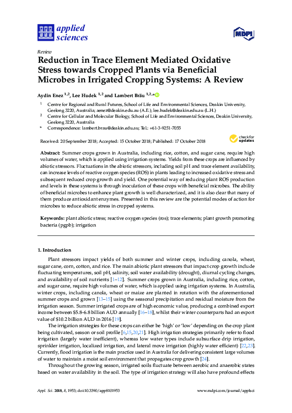 (PDF) Reduction in Trace Element Mediated Oxidative Stress towards ...