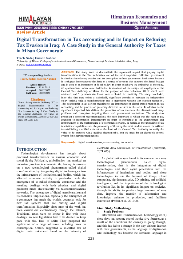(PDF) Digital Transformation in Tax accounting and its Impact on ...