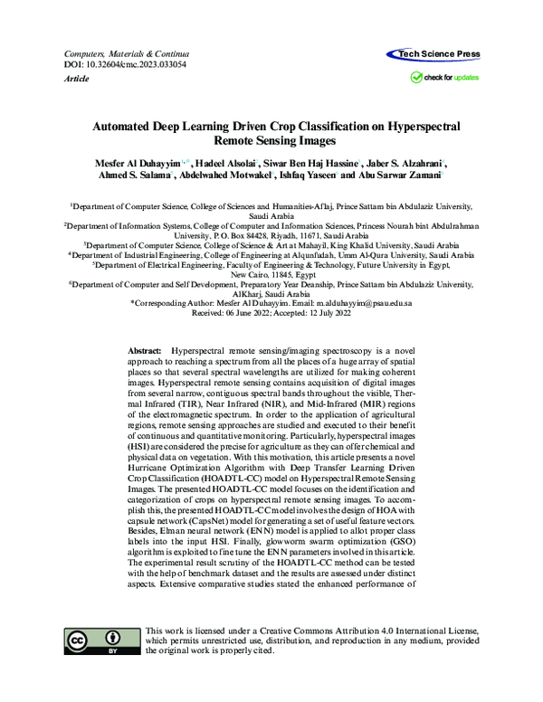 Pdf Automated Deep Learning Driven Crop Classification On