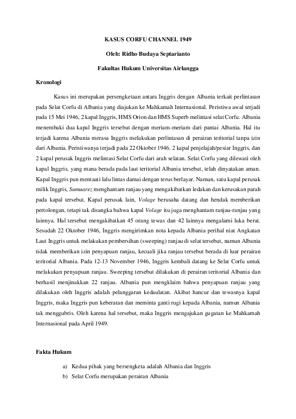 (PDF) KASUS SELAT CORFU TAHUN 1949