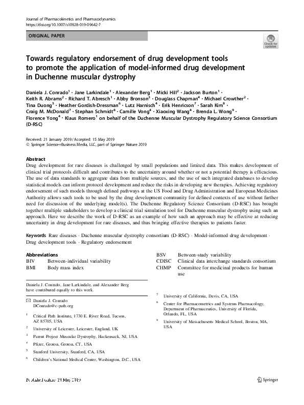 (PDF) Towards regulatory endorsement of drug development tools to ...