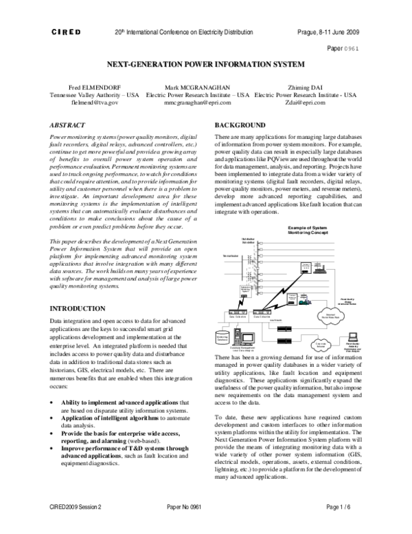 (PDF) Next-generation power information system