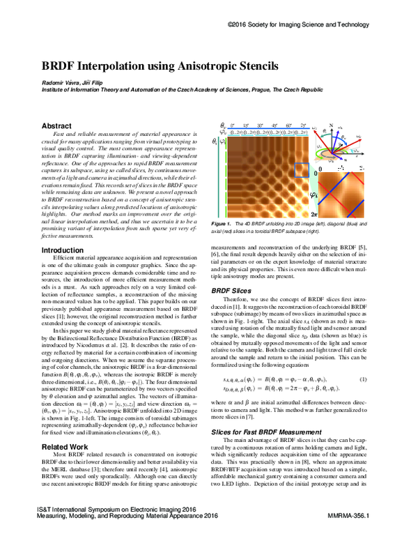 (PDF) BRDF Interpolation using Anisotropic Stencils