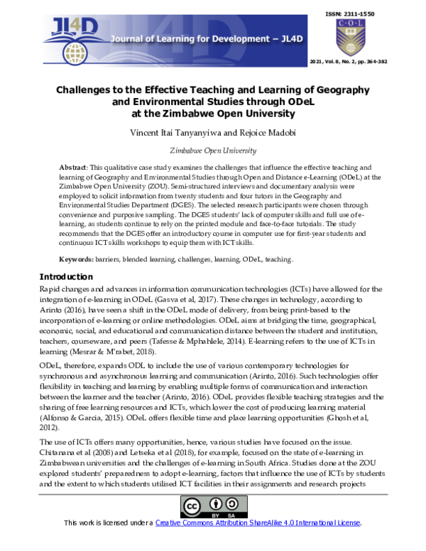 (PDF) Challenges to the Effective Teaching and Learning of Geography ...