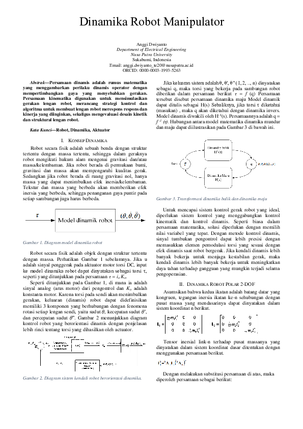 (PDF) Dinamika Robot Manipulator